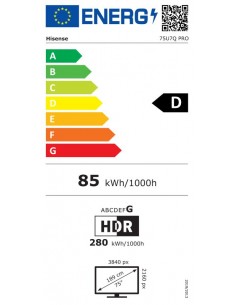 TV LED - HISENSE 75U7QPRO, 75", 4K UHD, Smart TV, HD